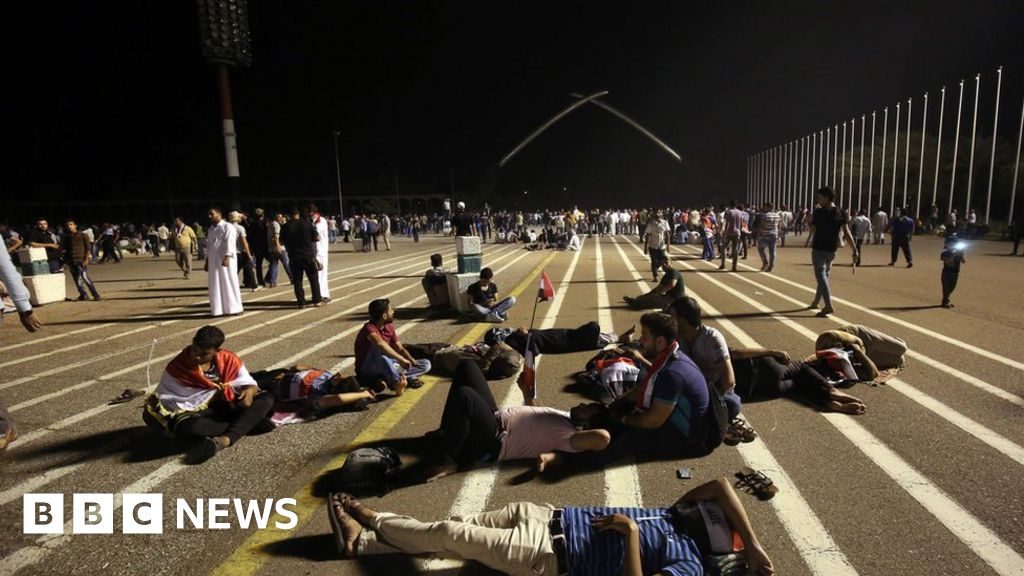 Iraq Shia protesters camp out after storming parliament - BBC News