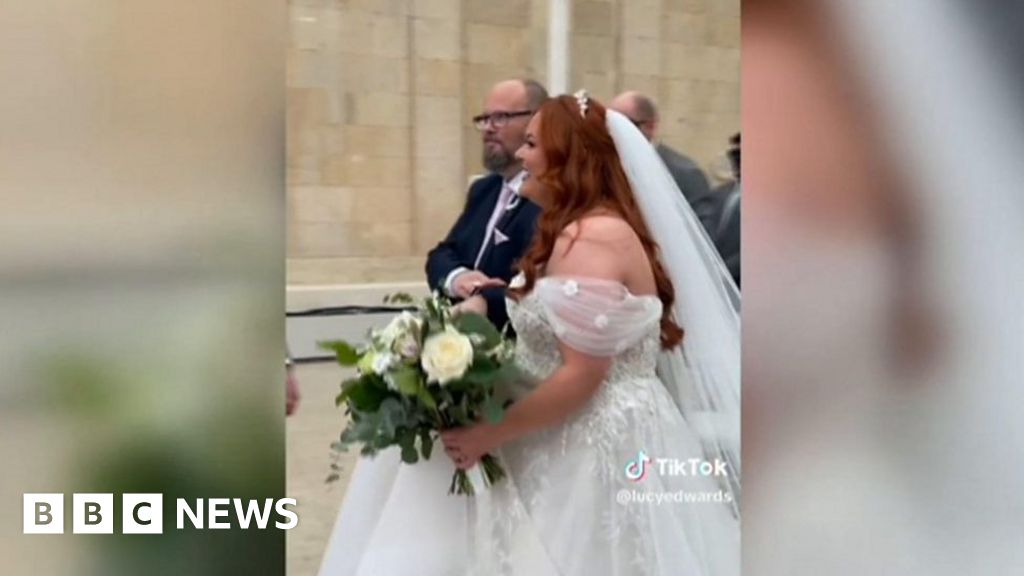 Why a TikTok star bought blindfolds for her wedding day - BBC News