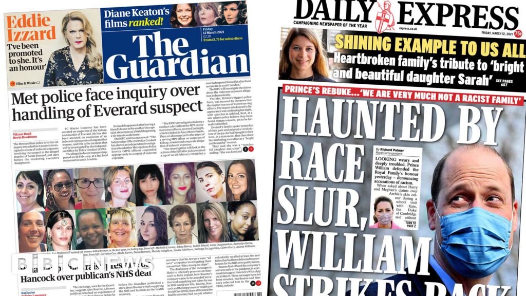 Newspaper headlines: Met faces Sarah Everard case inquiry and William ...