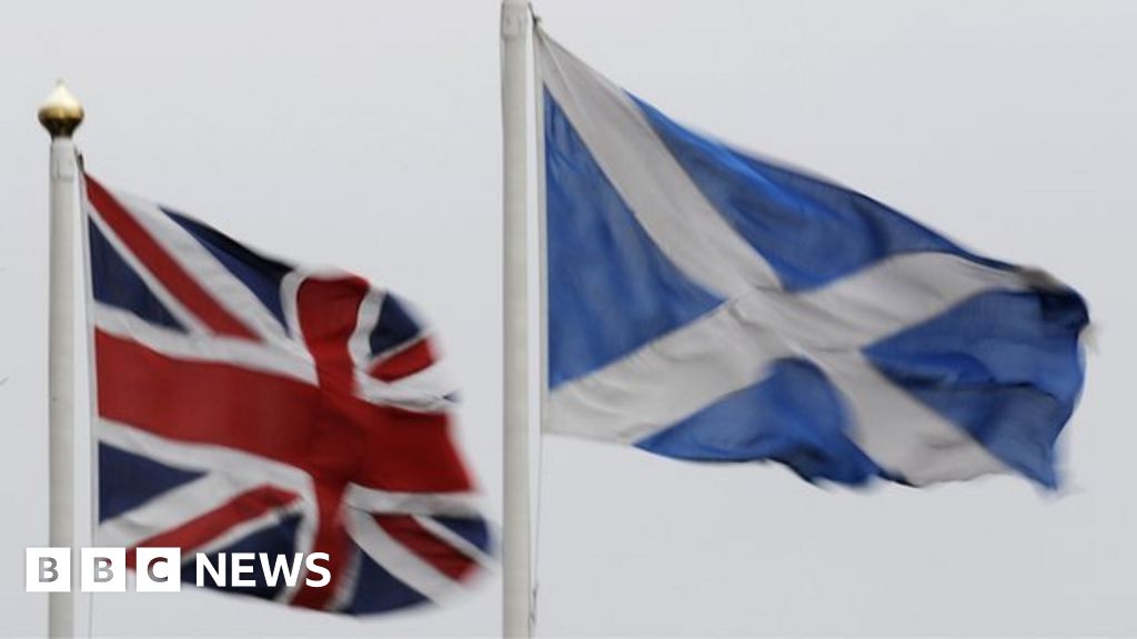 Saltire and Union flag side by side at Borders council HQ - BBC News