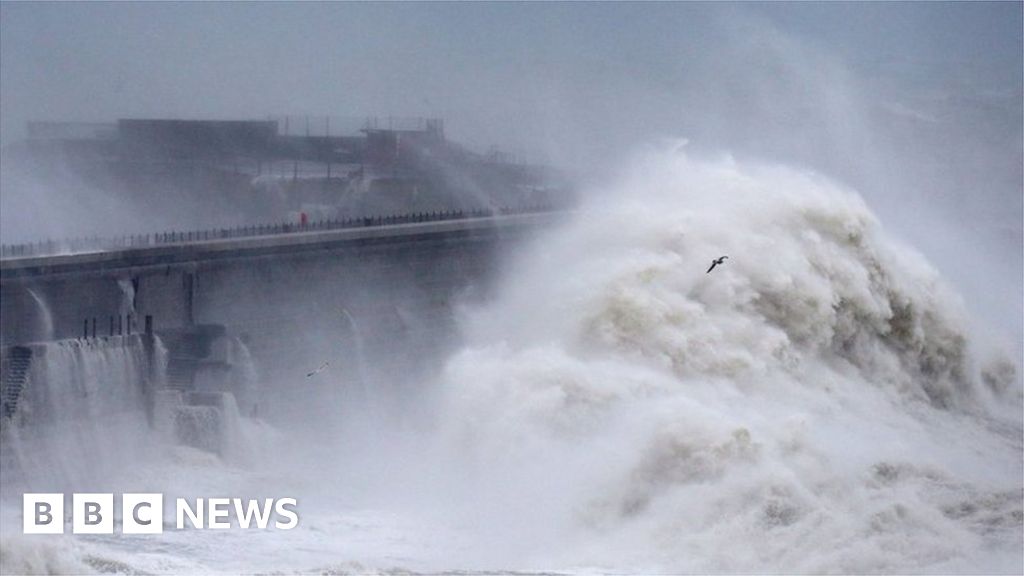 Storm Angus: Ferry passengers stuck at sea overnight - BBC News