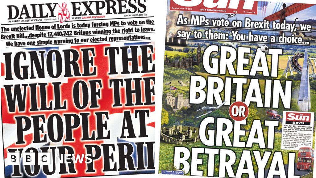 Newspaper headlines: Ignore Brexit result at your peril, MPs told - BBC ...