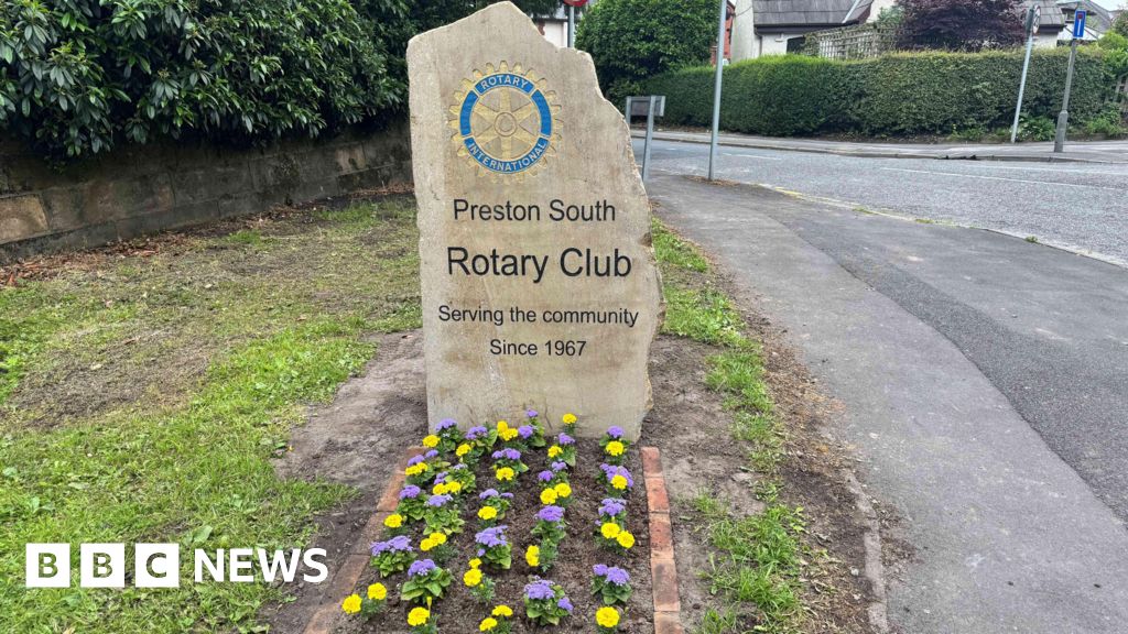 Penwortham Rotary Club's new monument liked to a gravestone