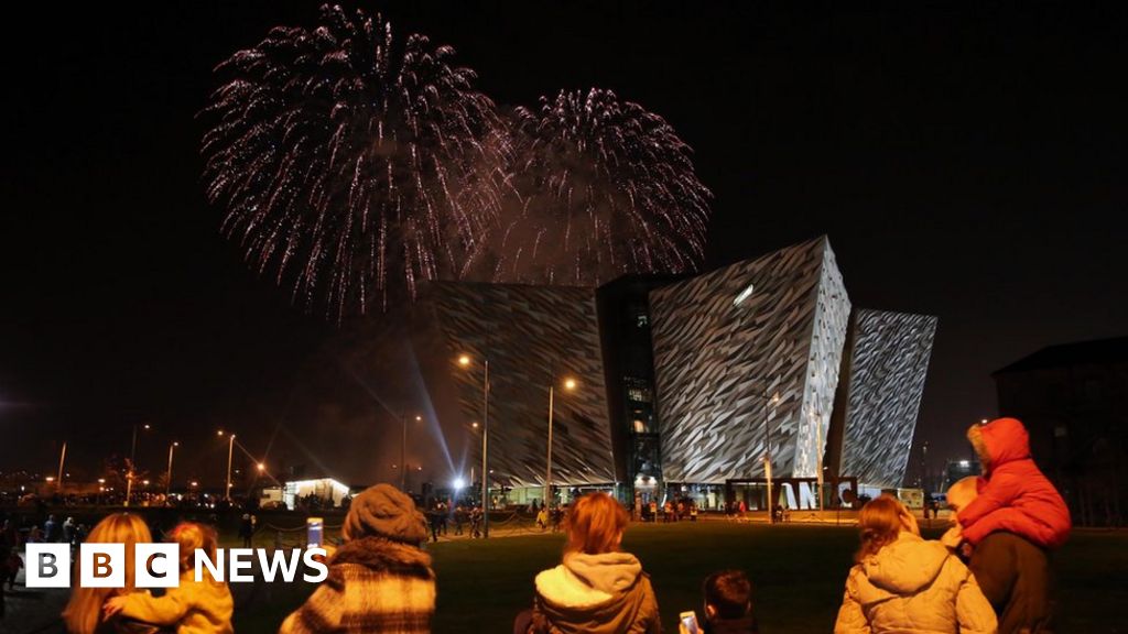 Halloween: Ghoulish gathering at Belfast fireworks - BBC News
