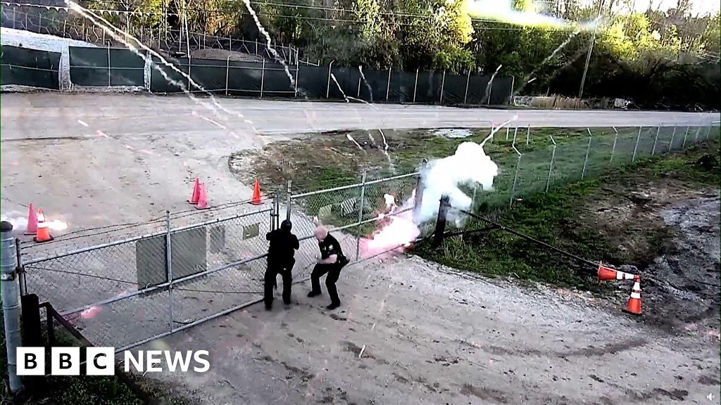 Protesters clash with police at Atlanta 'cop city' site in March - BBC News