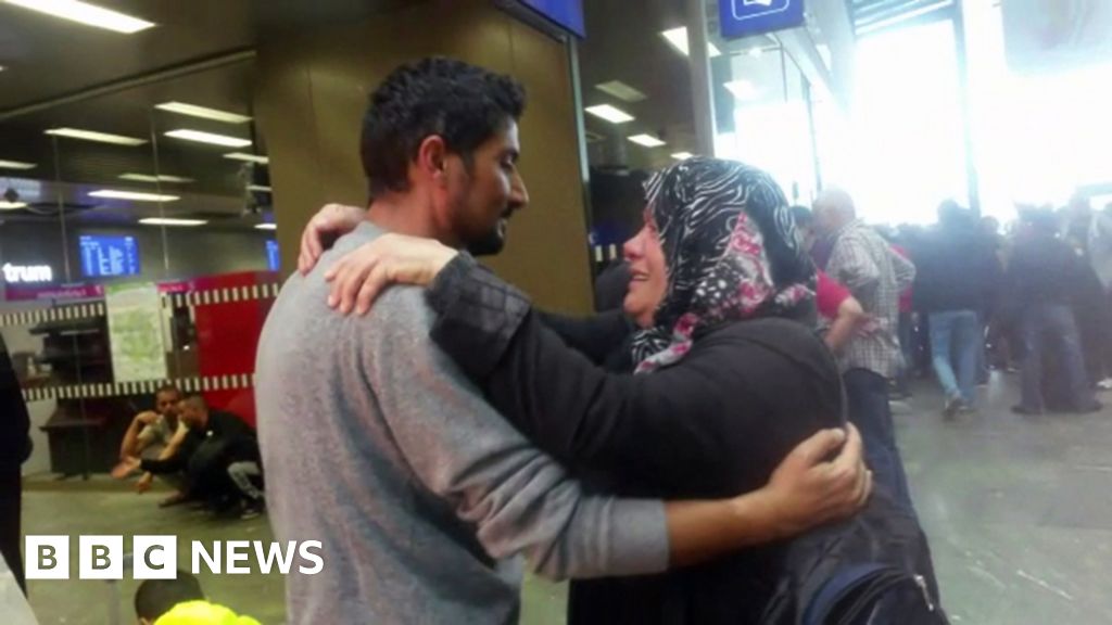 A Syrian mother is reunited with her son - BBC News