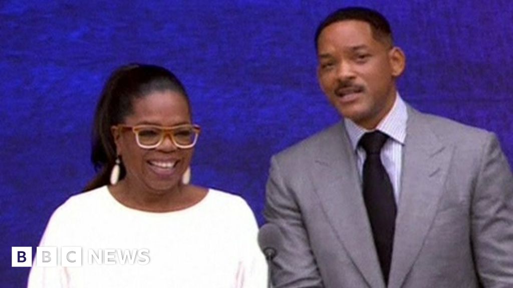 Oprah Winfrey and Will Smith at museum opening - BBC News