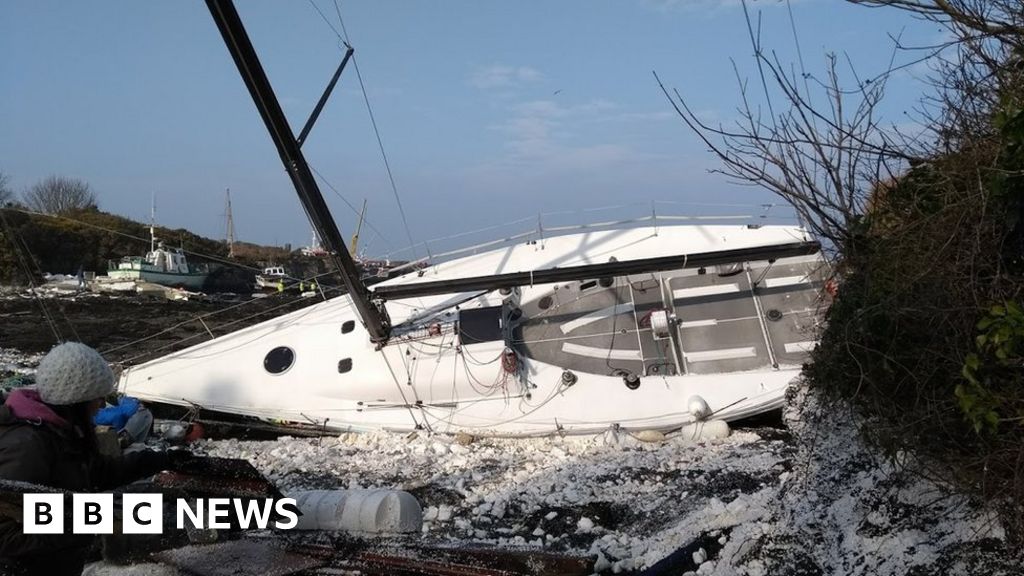 Holyhead Marina to rebuild months after Storm Emma - BBC News