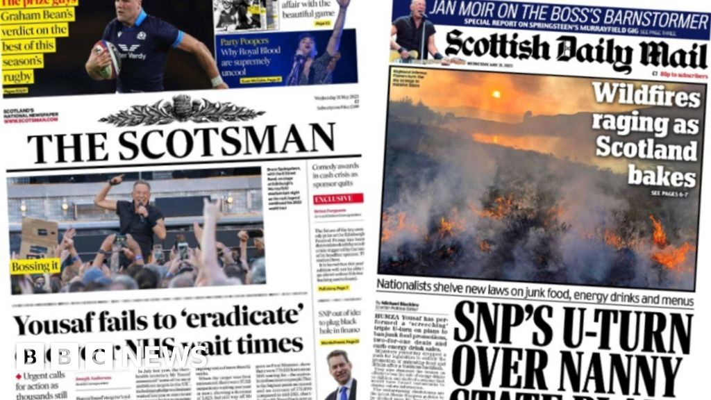 Scotland's papers: Thousands on NHS waiting lists and wildfires rage ...
