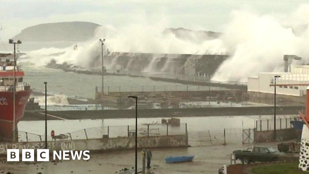 Storm surge batters Pico Island in the Azores - BBC News