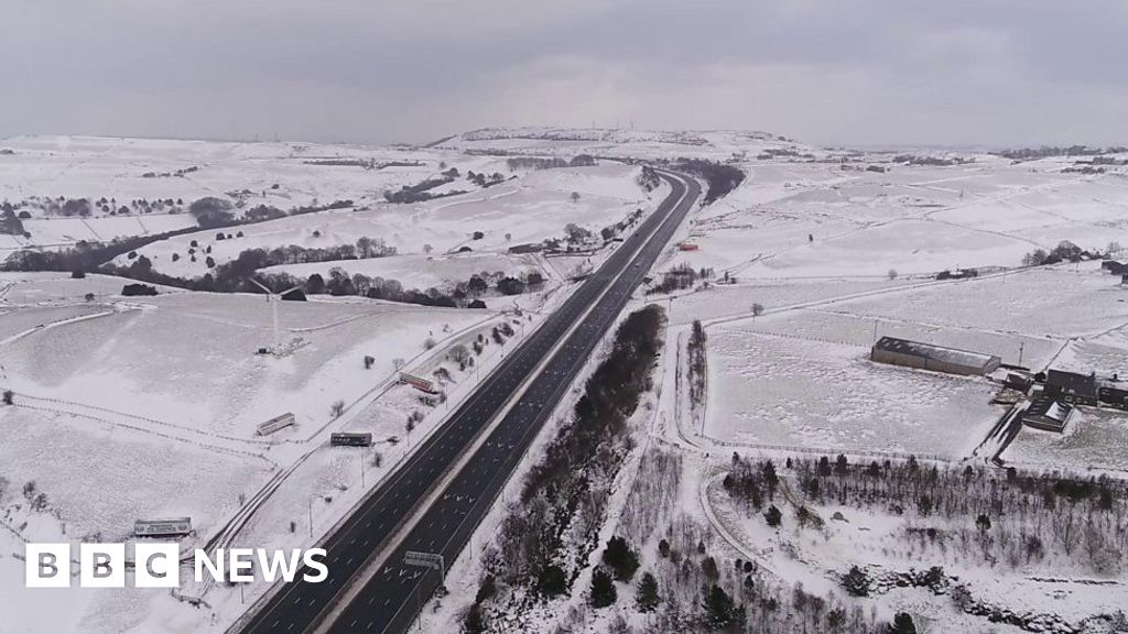 Eerily quiet M62 after night of snow drama