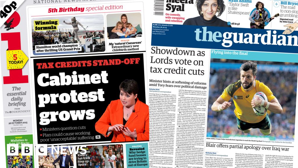 Tax credits 'showdown' and Lewis Hamilton 'King of the Road ...