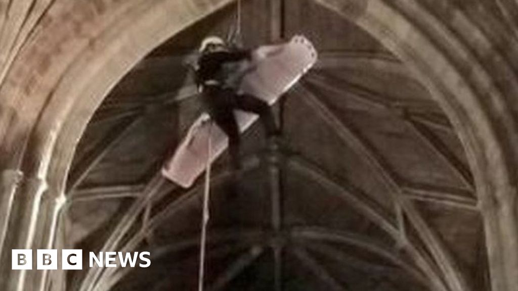 Injured bell-ringer winched 80ft from Worcester Cathedral bell tower ...