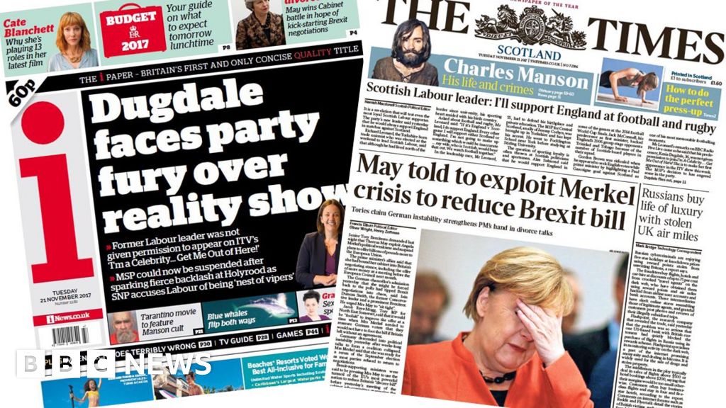 The papers: Dugdale faces party 'fury' - BBC News