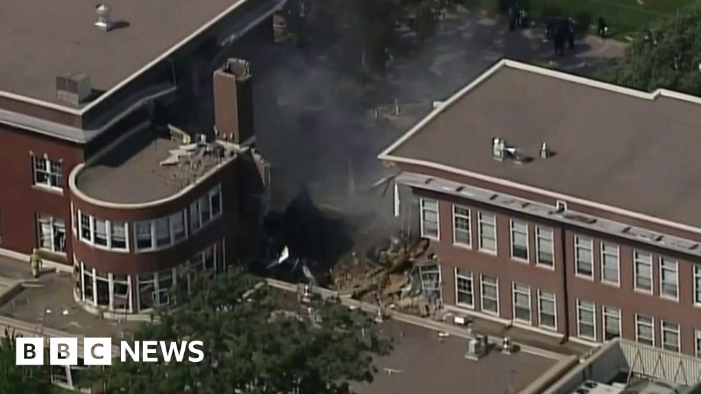 Minneapolis school partially collapses in explosion - BBC News