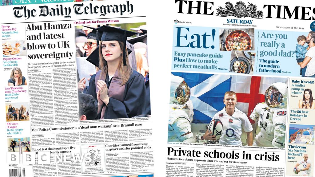 Newspaper review: Deportation row and schools' success - BBC News