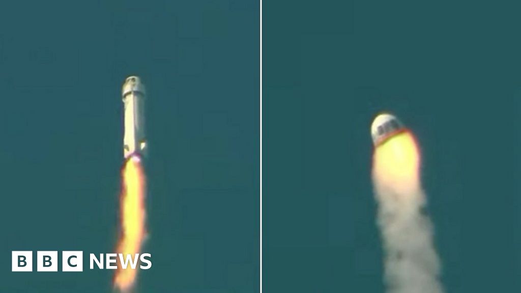 Bezos rocket malfunctions on trip to space - BBC News
