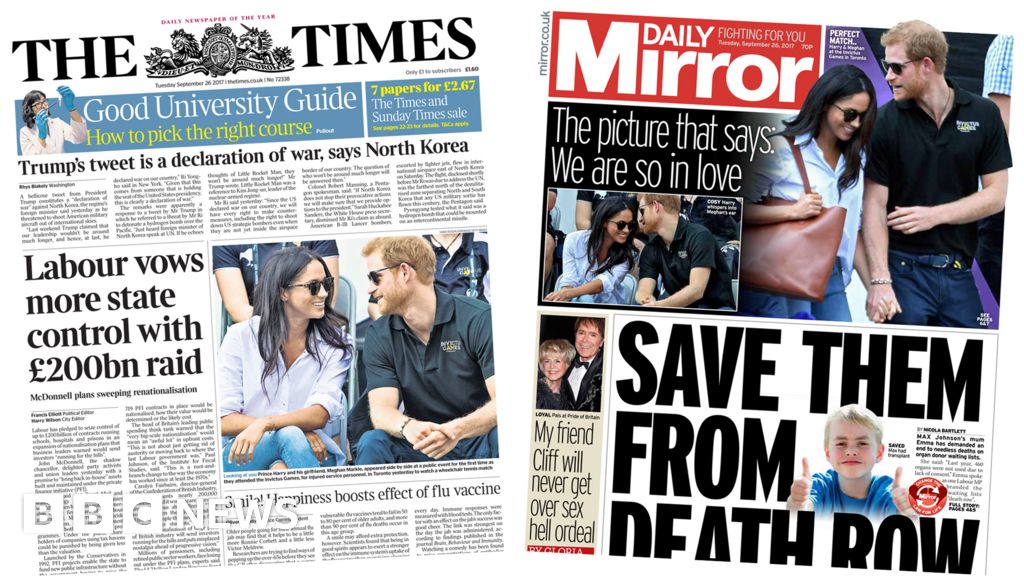 Newspaper headlines: Labour's 'radical' nationalisation plans - BBC News