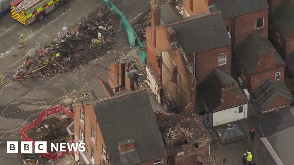 Aerial footage of Leicester explosion - BBC News