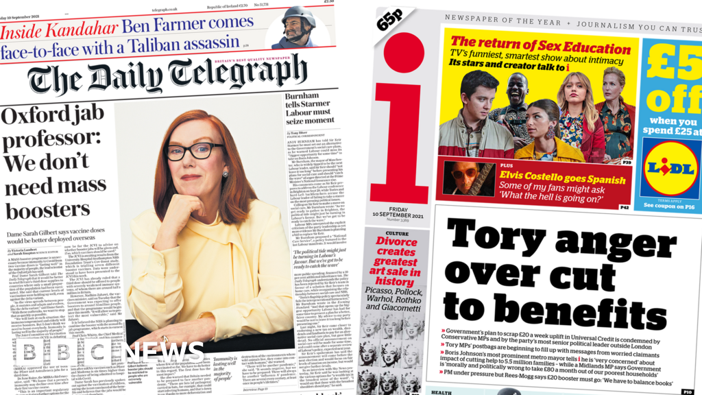 Newspaper headlines: Mass booster warning and anger over benefit cuts ...