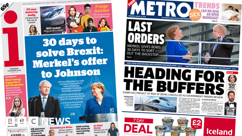 Newspaper headlines: 30 days to do a deal and HS2 'heading for buffers ...
