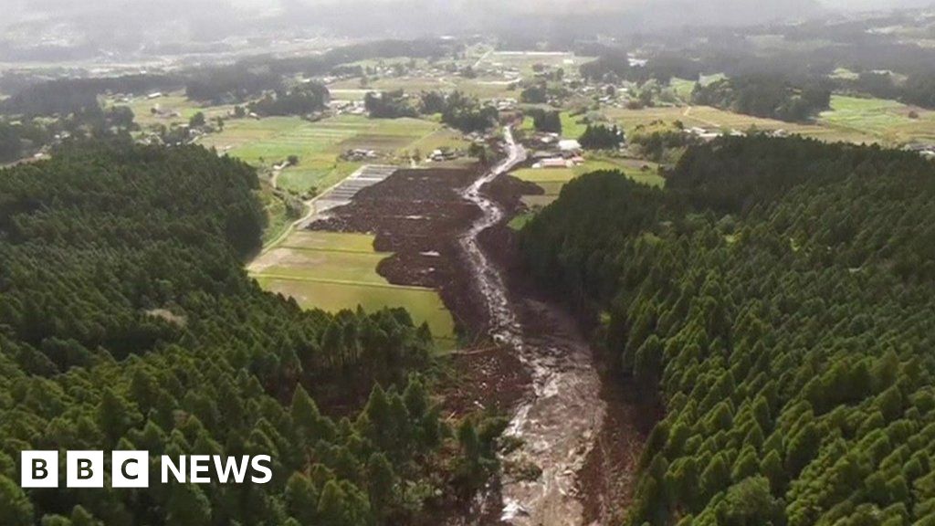 Japan earthquake: Aerial footage show damaged landscape - BBC News