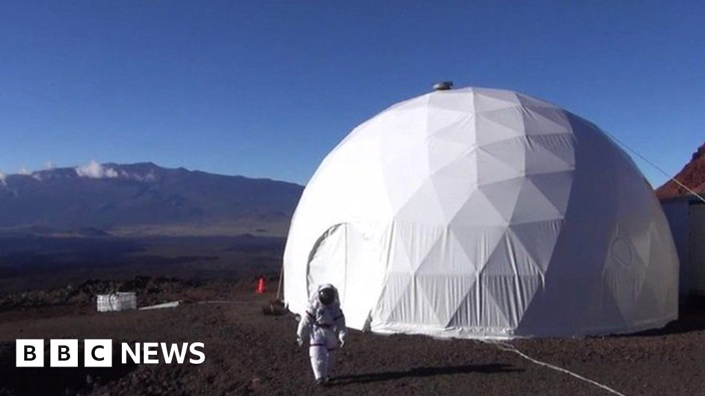 Life on Mars: Moment Nasa crew emerges from year-long trial - BBC News