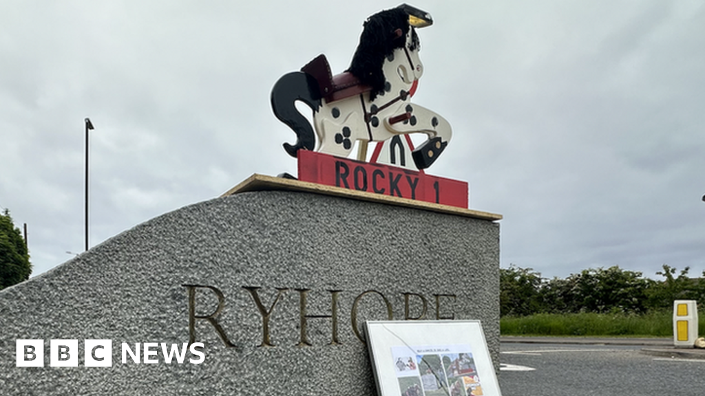 Stolen Ryhope pit pony statue replaced by toy horse - BBC News