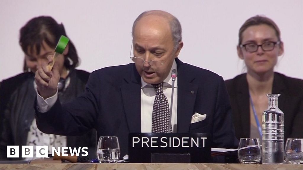 COP21 climate change summit: Moment deal was announced - BBC News