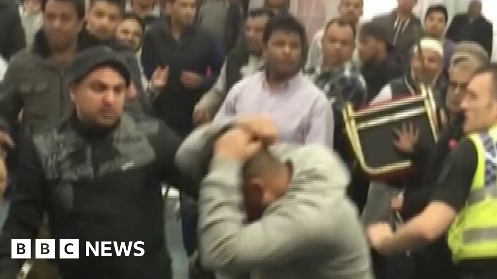 Video footage shows mass brawl at Leeds community centre - BBC News