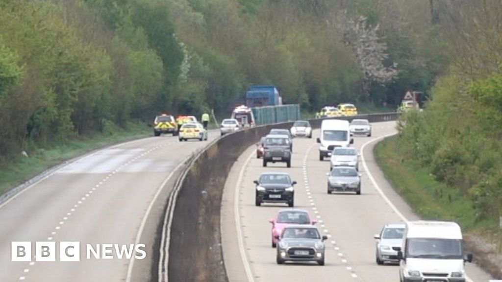 Norfolk A11 crash: Man dies in car, deer and lorry collision - BBC News