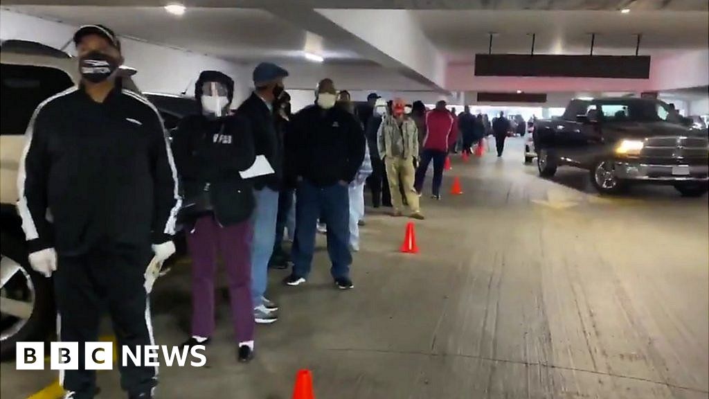 US election: Long queues as more states start early voting - BBC News