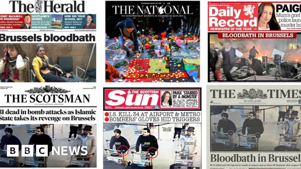 Wednesday's Scottish papers: Bomb attacks in Belgium - BBC News