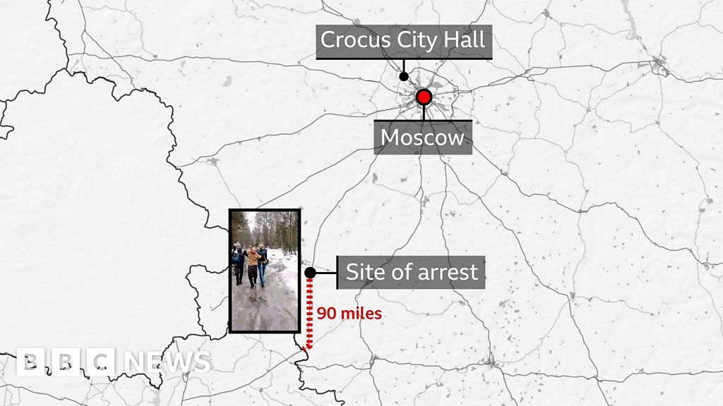 Watch: Moscow attack suspect arrest location - BBC News