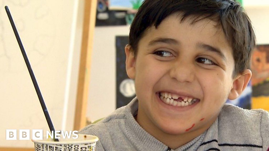 Meet the disabled Syrian boy who is always smiling - BBC News