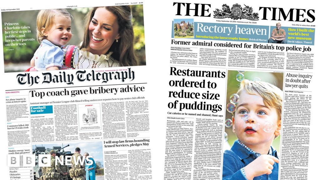 Newspaper headlines: Further football finance claims on front pages ...