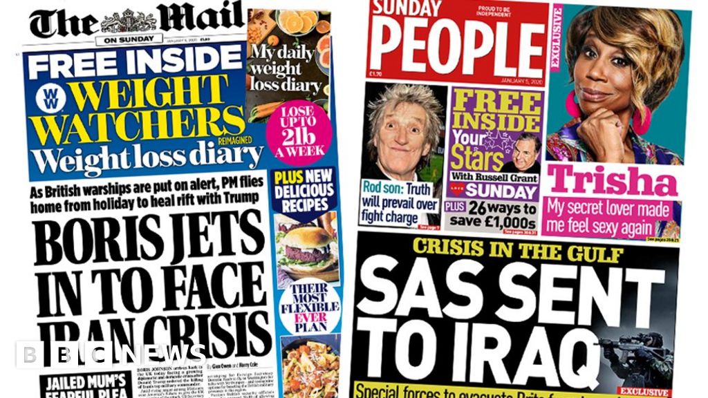 Newspaper headlines: 'Johnson jets in to Iran crisis' and 'SAS to Iraq ...
