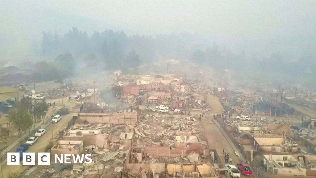 Chile wildfires: Drone footage reveals devastation - BBC News