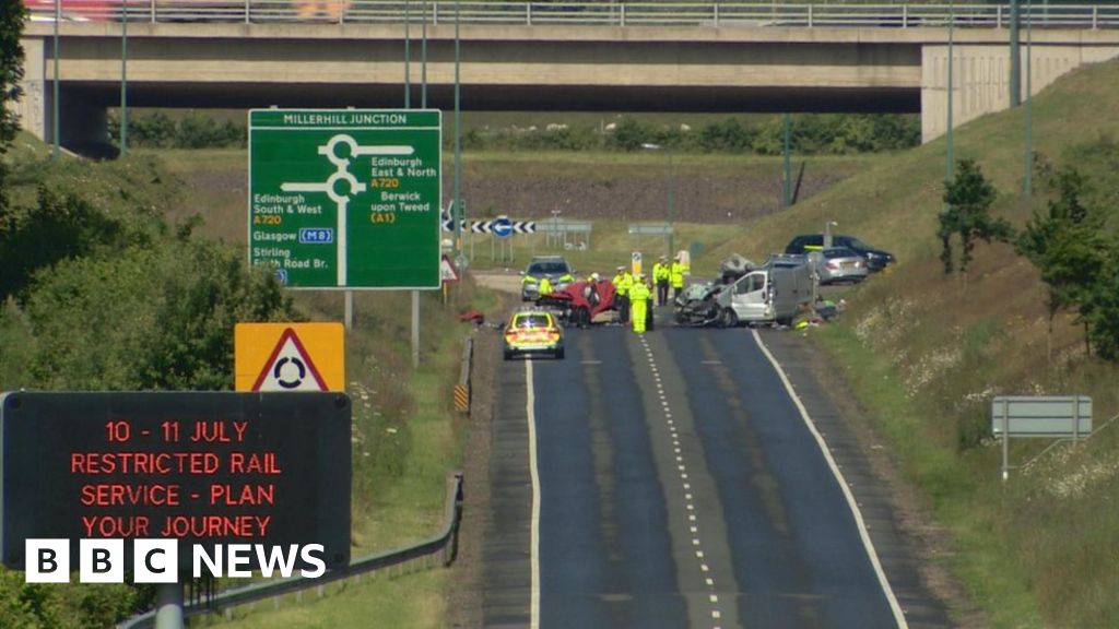 Two people die in three vehicle crash south of Edinburgh - BBC News