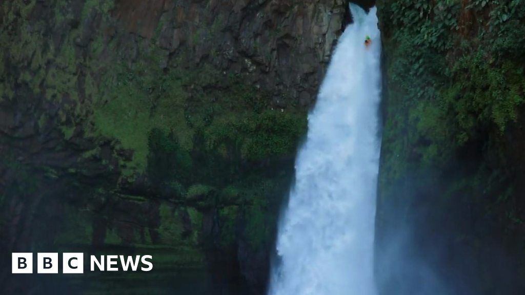 British 'extreme kayaker' sets 128ft waterfall record