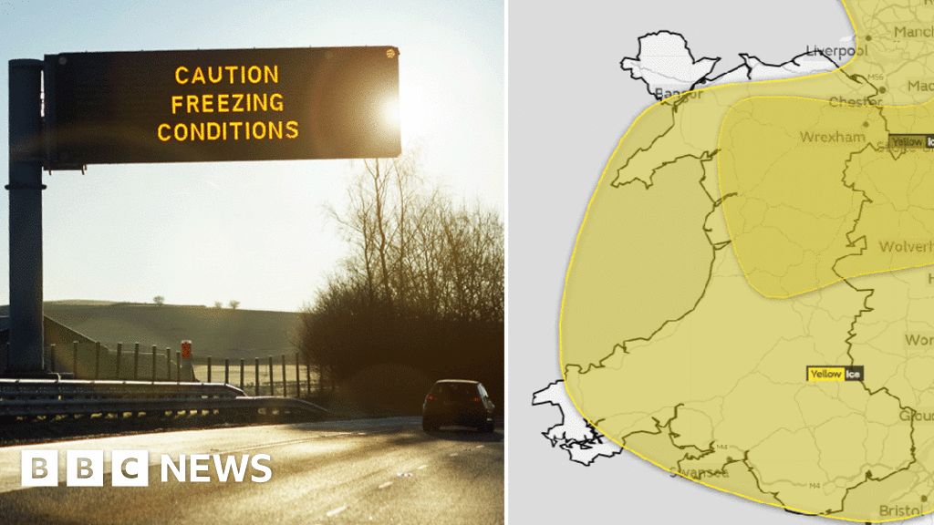 Icy weather travel warning across Wales - BBC News
