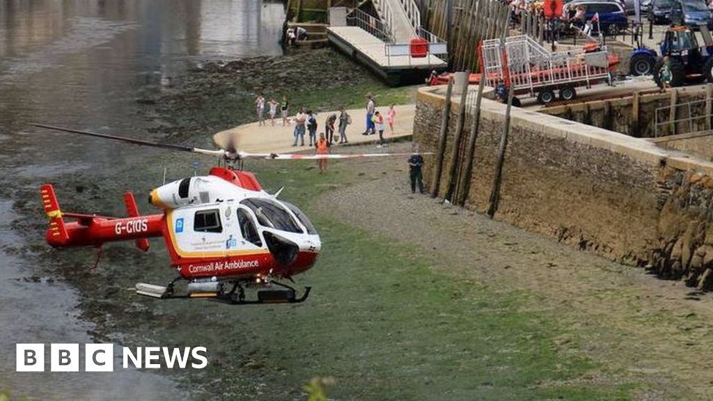 Boy, 9, falls off pier in seagull chase in Looe - BBC News