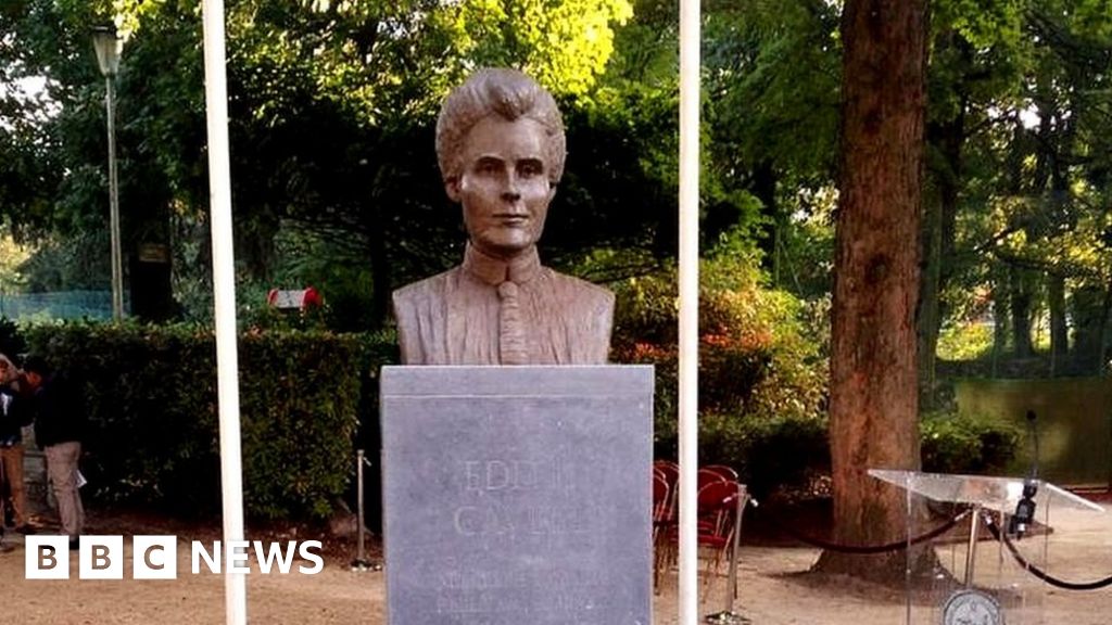 Edith Cavell: Sculpture to commemorate WW1 nurse shot in Belgium - BBC News