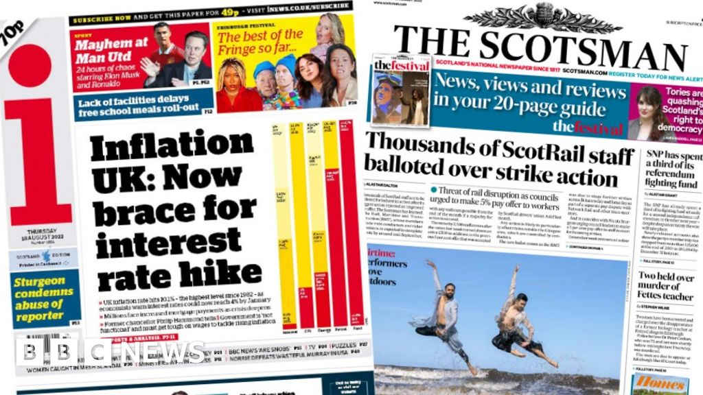 Scotland's papers: Interest rate hike and ScotRail staff balloted - BBC ...