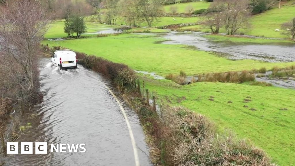 Devon severe weather floods roads and fells trees - BBC News