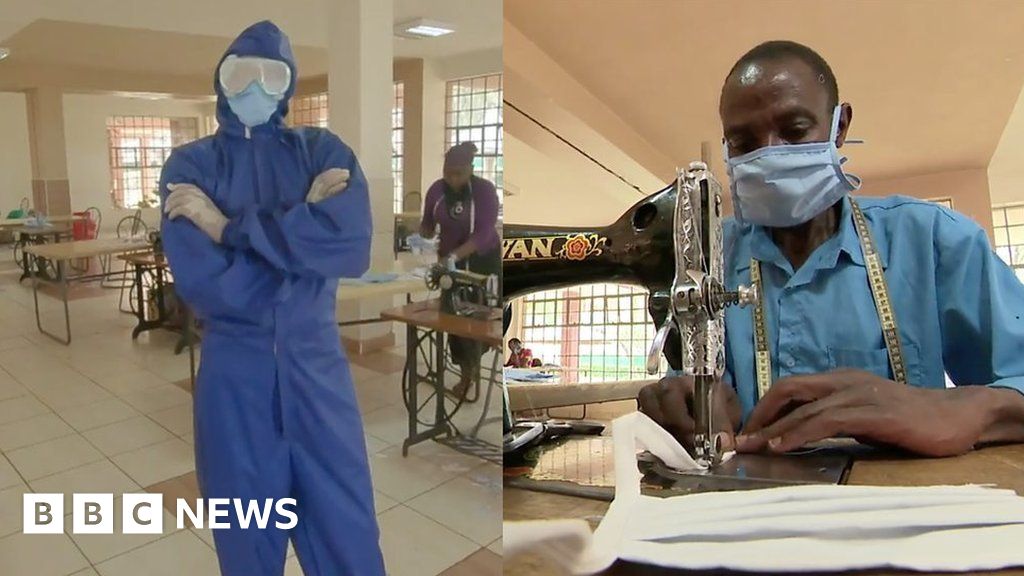 Coronavirus in Africa: Kenya's students making PPE kits - BBC News
