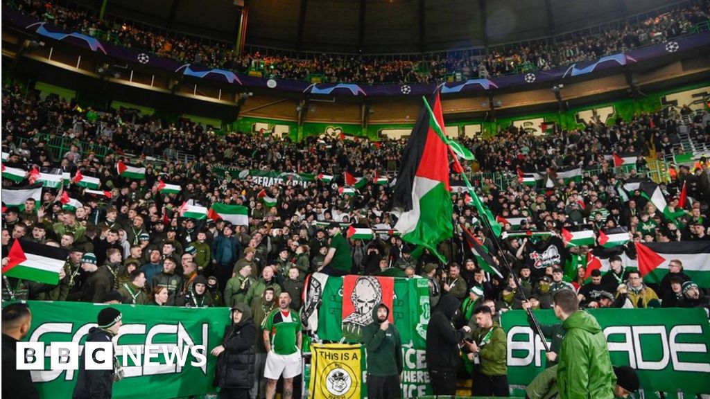 Celtic fans defy club and display Palestine flags at Atletico Madrid match