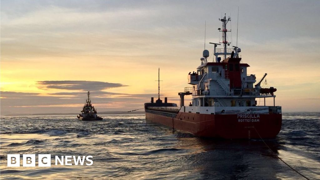 Refloated ship MV Priscilla can continue its journey - BBC News