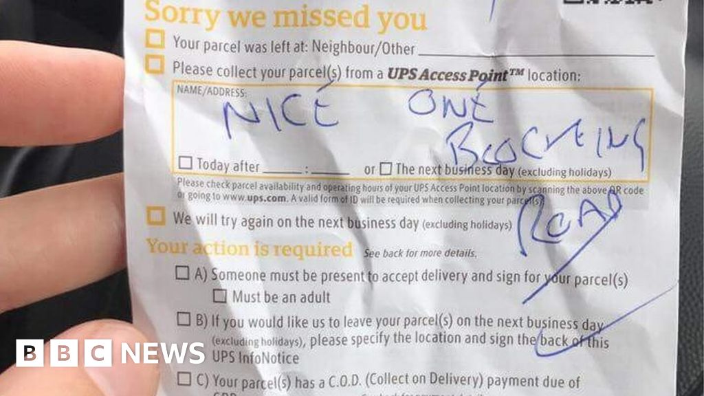 Paramedics left angry note 'by UPS driver' in Erdington