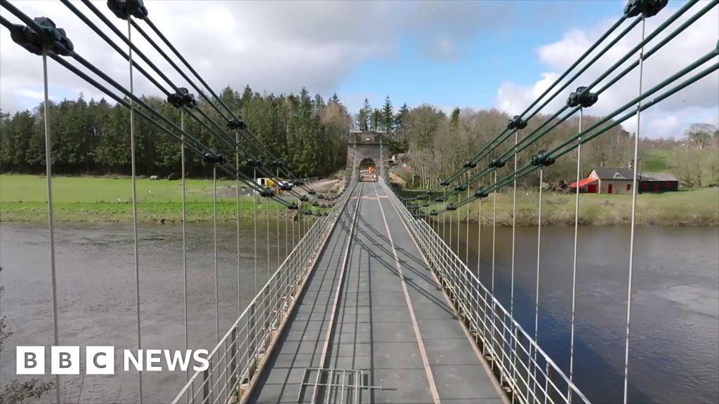 Drone footage shows how historic Union Chain Bridge was taken apart and ...